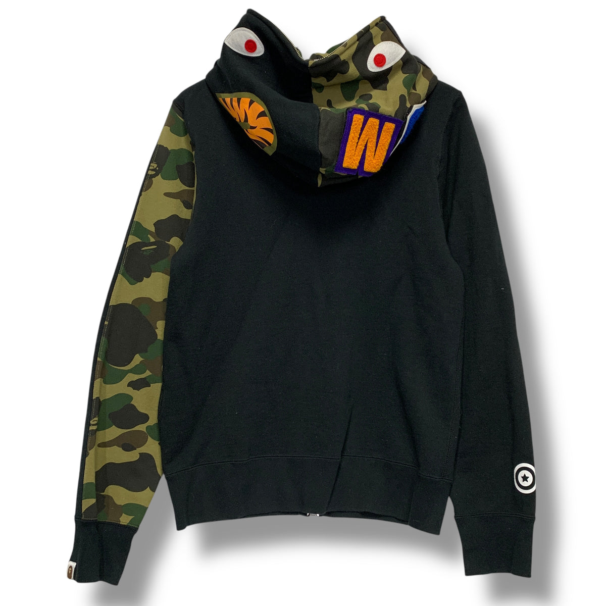 [M] A Bathing Ape Bape WGM Shark Hoodie 1st Camo Sleeve ...